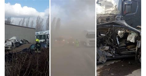 Въргал на пътя 40 коли се блъскат край Будапеща