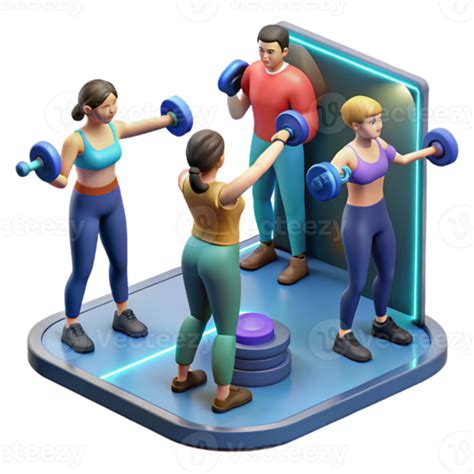 Group Fitness Class Weight Training Exercises 56410937 Png