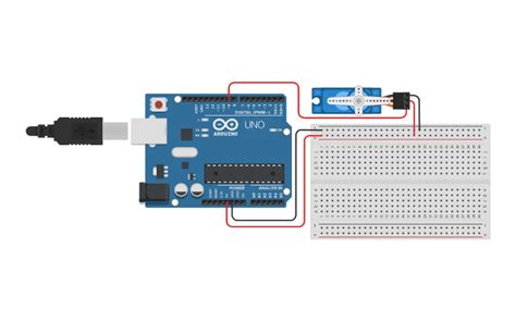 Circuit Design Servo Motoru Sürekli Döndürme Tinkercad