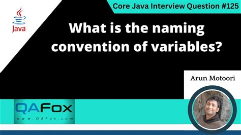What Is The Naming Convention Of Variables In Java Core Java Interview