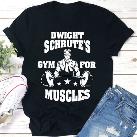 Dwight Schrutes Gym For Muscles Vintage T Shirt Funny Dwights Gym