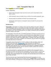 Lab Topographic Maps Docx Lab Topographic Maps Lab Please Highlight Your Answers In