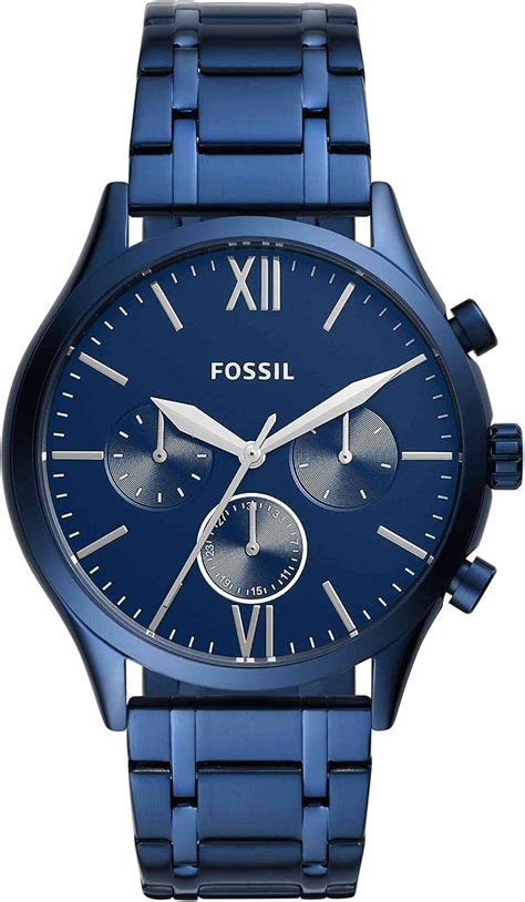 Fossil Fenmore Bq2403 Reloj Multifunción De Acero Inoxidable Azul Marino Mx Ropa