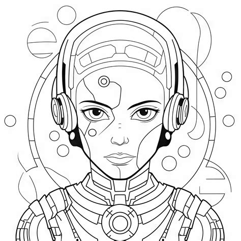 Premium Photo Robot Cartoon Coloring Book Illustration Fantasy Character
