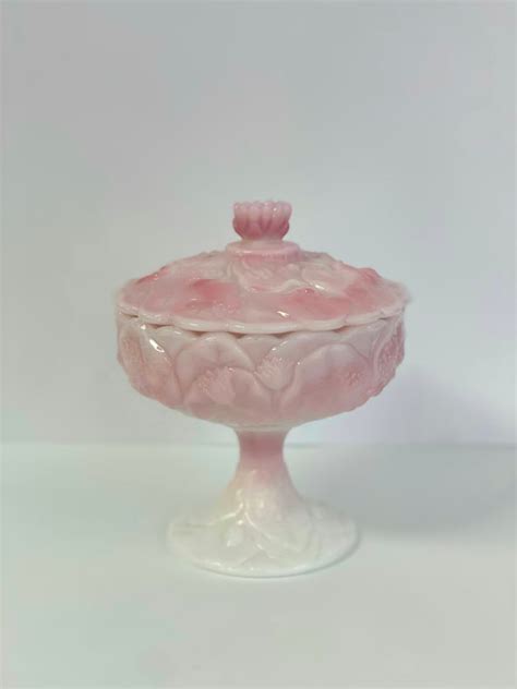 Vintage Fenton Roselene Water Lily Candy Dish Vintage Mc Frederick Md