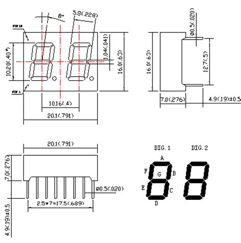 0 40 Inch Two Digit 7 Segment LED Displays Double Digit Numeric Display
