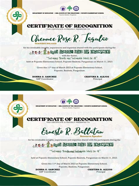 Gsp Certificate Appreciation Participation Recognition Kra 5 3rd Quarter Pdf Outdoor