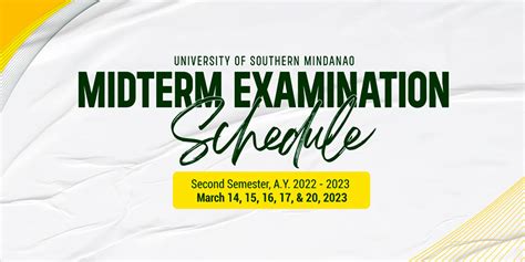 Midterm Examination Schedule 2nd Semester A Y 2022 2023 University