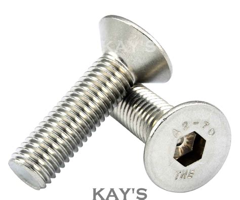 M3 3mmØ Countersunk Screws A2 Stainless Steel Allen Key Hexagon
