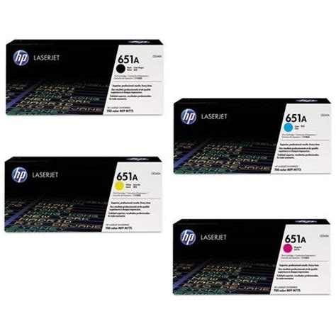 HP 651a Laserjet Toner Cartridge Set Black Cyan Magenta Yellow Konga