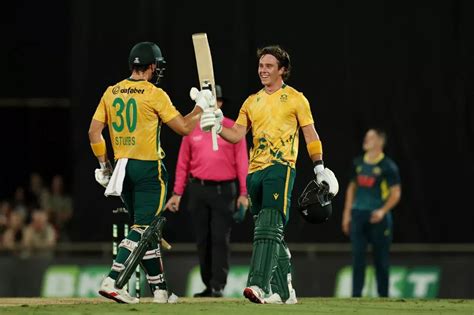 Aus Vs Sa Dewald Brevis Smashes 41 Ball Ton In 2nd T20i Registers