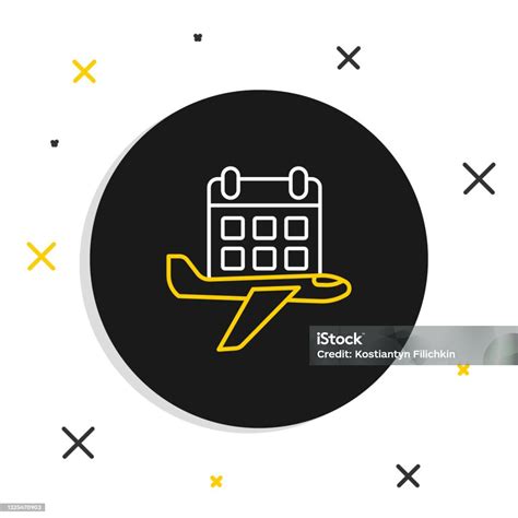Calendrier De Planification De Voyage En Ligne Et Icône Davion Isolée
