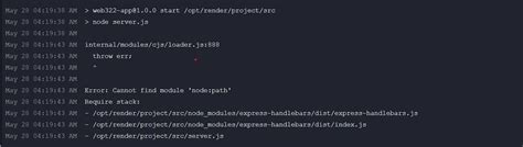 Cannot find module 'node:path' - Render