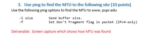 Solved Use Ping To Find The MTU To The Following Site Chegg Com
