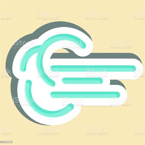 스티커 바람 방지 스포츠웨어 기호에 적합합니다 편집 가능한 간단한 디자인 디자인 템플릿 벡터 간단한 그림 기상학에 대한 스톡 벡터 아트 및 기타 이미지 Istock