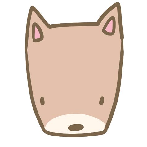 犬の顔（茶色）のイラスト かわいいフリー素材が無料のイラストレイン