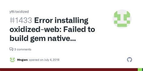 Error Installing Oxidized Web Failed To Build Gem Native Extension · Issue 1433 · Ytti