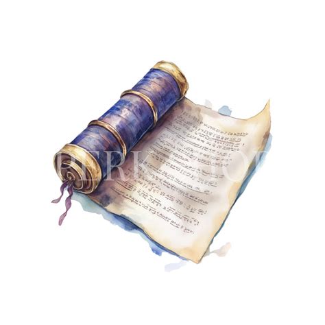 12 Torah Scroll Clipart Vintage Scroll Tora High Quality Pngs Printable Watercolor Clipart