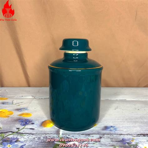 Bộ Ấm Chén Uống Trà Bộ Ấm Chén Bát Tràng Cao Cấp Vinh Hoa Phú Quý Xanh