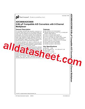 ADC Datasheet PDF National Semiconductor TI