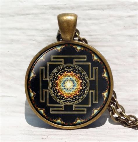 Sri Yantra Pendant Sacred Geometry Jewelry Sri Yantra Jewelry