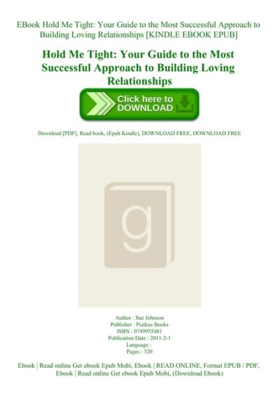 Ebook Hold Me Tight Your Guide To The Most Successful Approach To