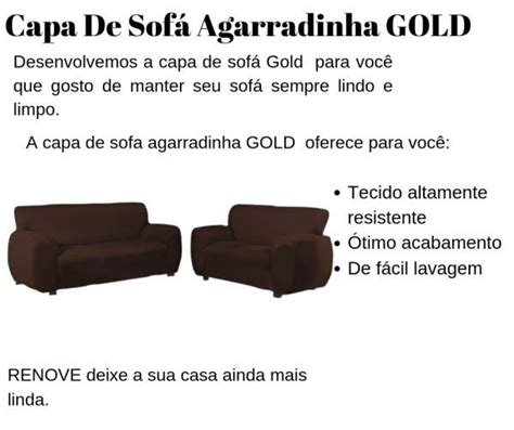 Capa De Sof Agarradinha Gold E Lugares King Marrom Madeiramadeira