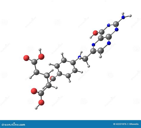 Structure Moléculaire Dacide Folique Vitamine M Vitamine B9 Sur Le