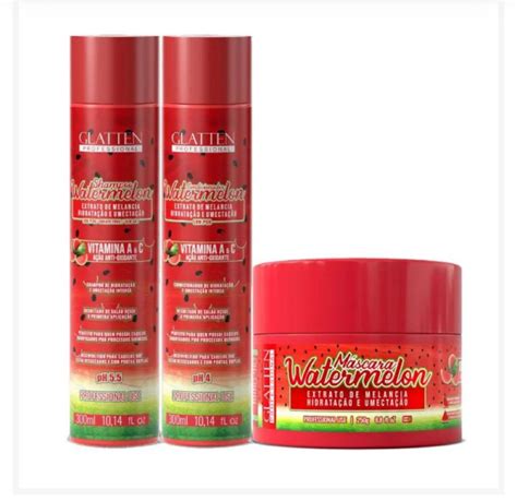 KIT CAPILAR 3 ITENS WATERMELON GLATTEN Atacadão dos Cosméticos Macapá