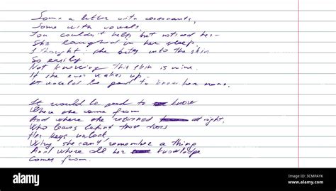 Antique Manuscript Essay Page In Scribbled Cursive Writing Hand Written