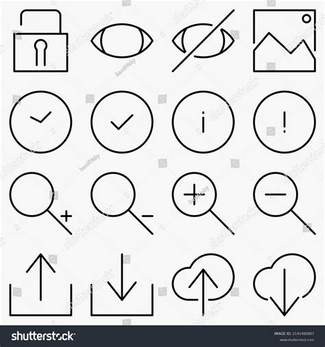 Minimalist Ui Icon Set Black Version Stock Vector Royalty Free Shutterstock