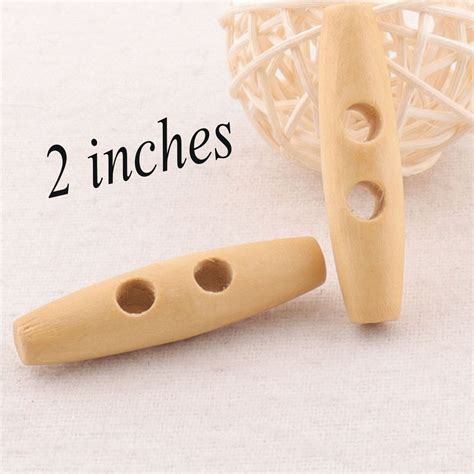 10pcs Pale Yellow Large Toggle Buttons Wooden2 Inches Diy Etsy