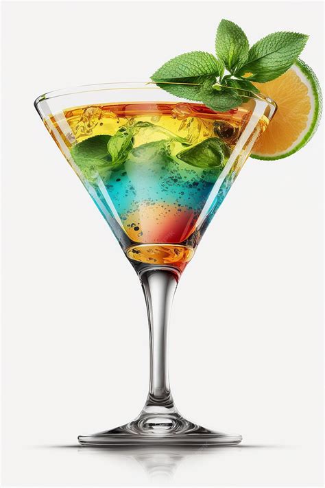 Premium Photo Cocktail Isolate On White Background Generative Ai
