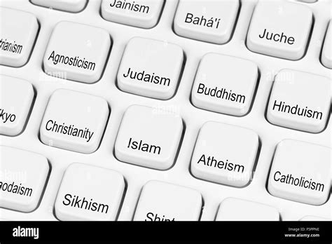 Religion Selection Buttons On A Computer Keyboard Different Religions
