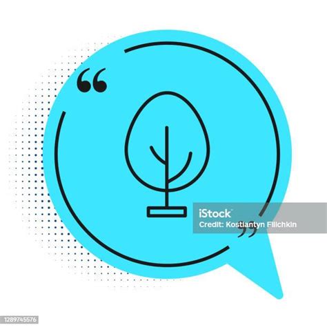 黑線樹圖標隔離在白色背景上森林符號藍色語音氣泡符號向量向量圖形及更多剪裁圖圖片 剪裁圖 圖畫 藝術品 圖示 Istock