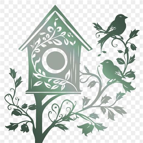 Premium Psd Psd Vector Rustic Birdhouse Cnc Art With Vine Pattern And