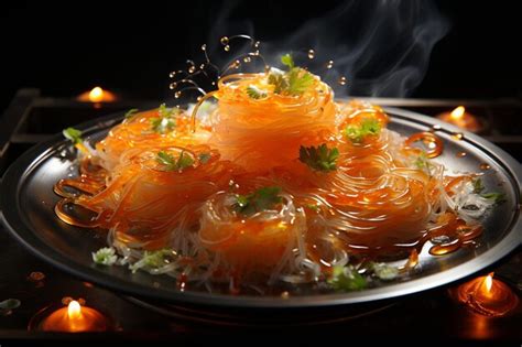 Premium Photo The Luminous Swirls Of Sweet Jalebi