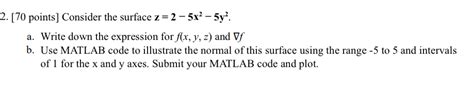 solved [70 ﻿points] ﻿consider the surface z 2 5x2 5y2 a