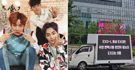 Exo Fans Send Protest Trucks To Voice Support Amid Exo Cbxs Departure