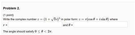 Solved Point Write The Complex Number Z I In Polar Chegg