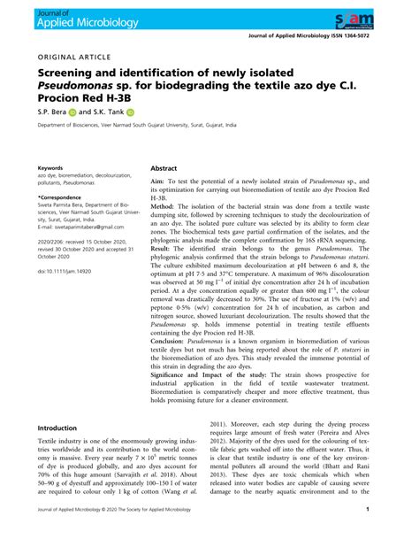 Pdf Screening And Identification Of Newly Isolated Pseudomonas Sp