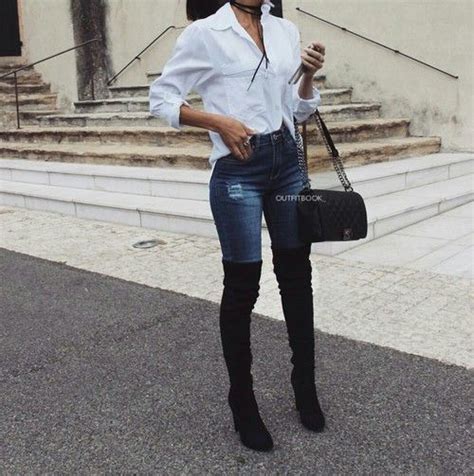 Best Outfit Botas Largas Negras Images On Pinterest Botas Altas Botas Largas Y Altos De La