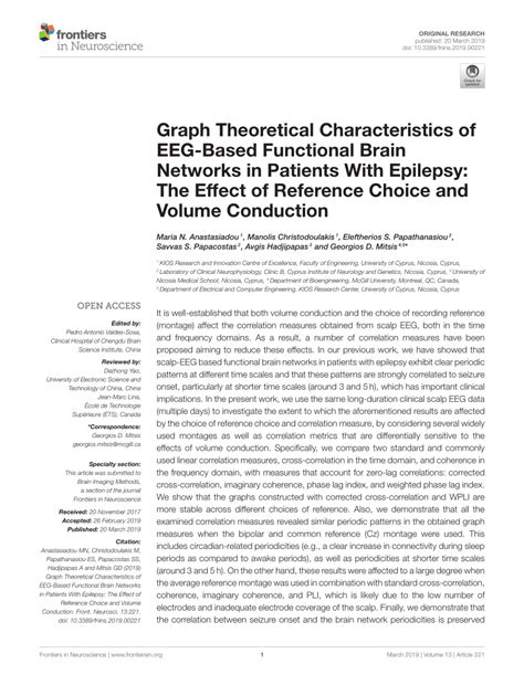 Pdf Graph Theoretical Characteristics Of Eeg Based Functional Brain Networks In Patients With