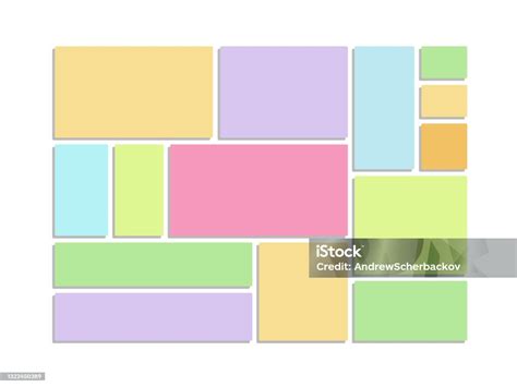 템플릿 콜라주 색상 프레임 사진 부분 그림 또는 그림은 직사각형에 배치 벡터 프레임입니다 보드 및 브랜딩 프리젠 테이션 창조적 인 테마 콜라주 개념 포스터 프레임 모형 0