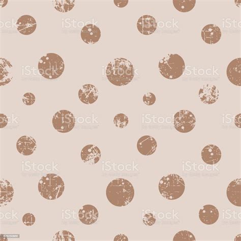 원활한 벡터 점선된 패턴입니다 동그라미와 갈색 기하학적 배경입니다 교육 생 균열 및 Ambrosia Grunge 텍스처입니다 오래 된 스타일 빈티지 디자인입니다 그래픽
