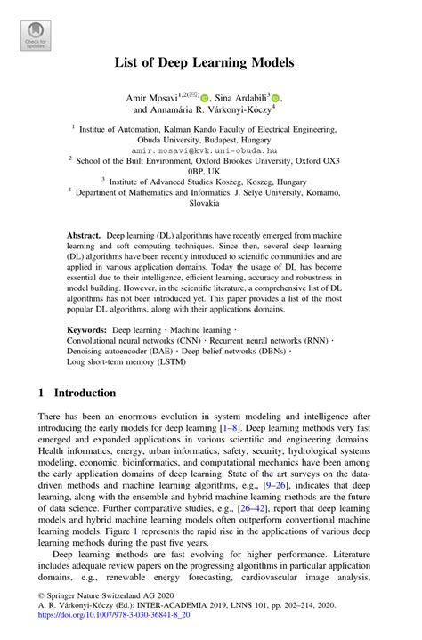 PDF List Of Deep Learning Models