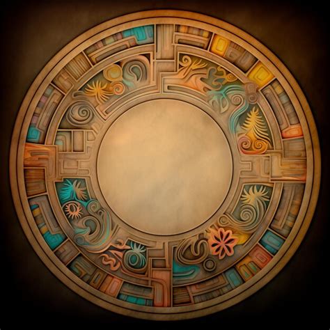 Arafed Circular Artwork With A Circular Design In The Middle Generative Ai Premium Ai