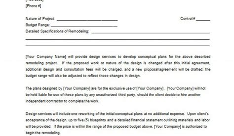 Remodeling Proposal Template 9 Remodeling Contract Templates Free Word