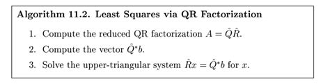 Solved Algorithm 112 Least Squares Via Qr Factorization 1