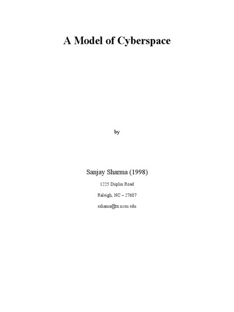Model Of Cyberspace 1998 Pdf Cyberspace Computing